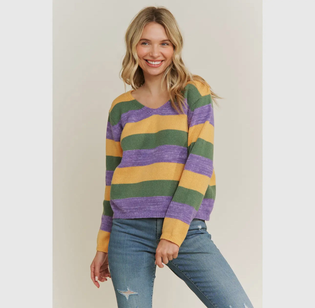 Mardi Gras Stripe Relaxed Fit – Ce Grace Boutique